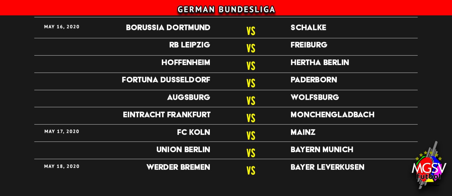 The German Bundesliga makes a returns this weekend. The first of Europe ...